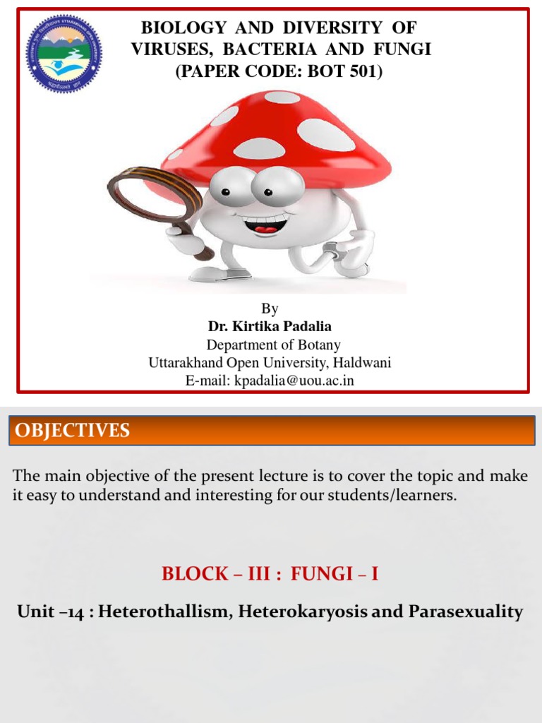 Biology and Diversity of Viruses, Bacteria and Fungi (Paper Code: Bot ...