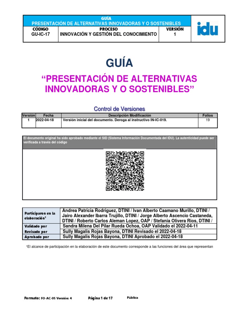 Gu-Ic-17 Protocolo para La Presentacion de Productos Tecnic 1-1 | PDF | Innovación ...