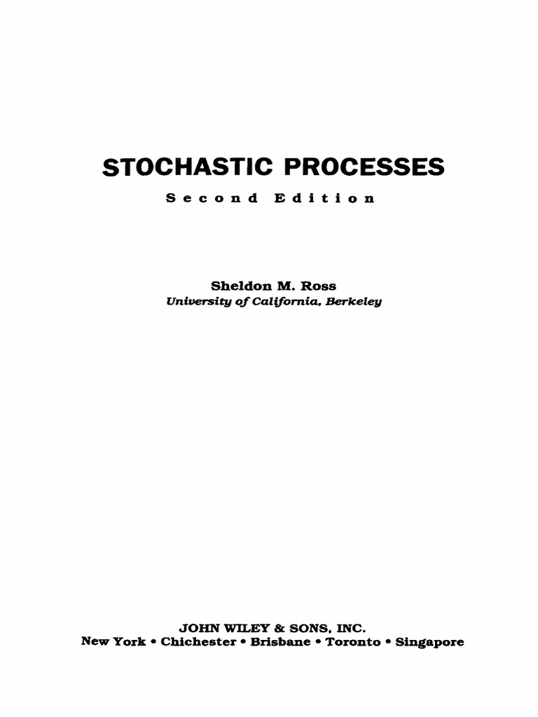 Sheldon M. Ross-Stochastic Processes, 2nd Edition (1995) - 2 | PDF