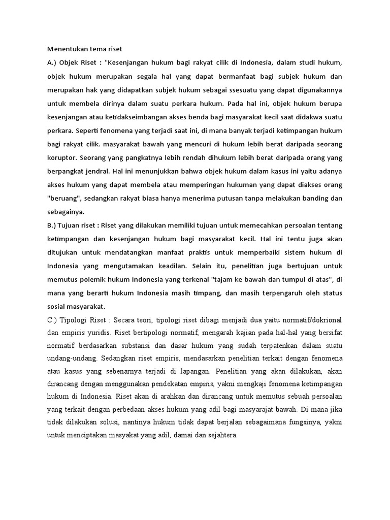 Menentukan Tema Riset | PDF