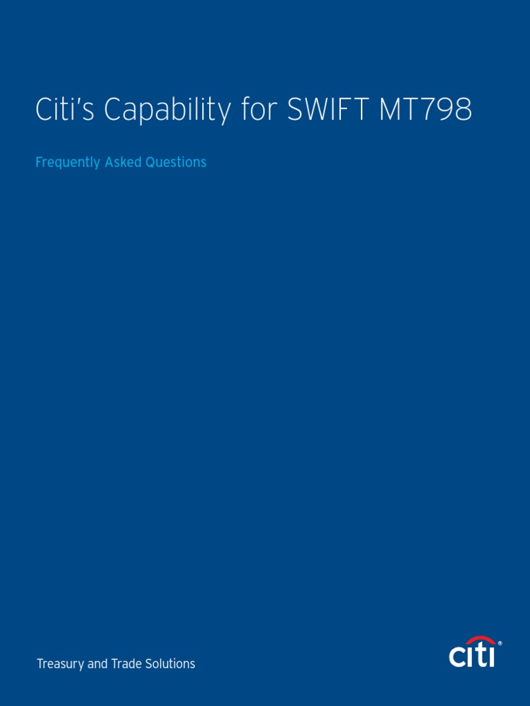 Citi's Capability For SWIFT MT798: Frequently Asked Questions | PDF ...