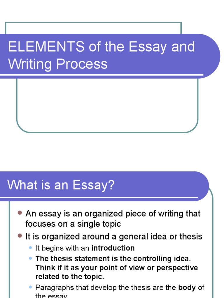 Elements of The Essay and Writing Process | PDF | Essays | Human ...
