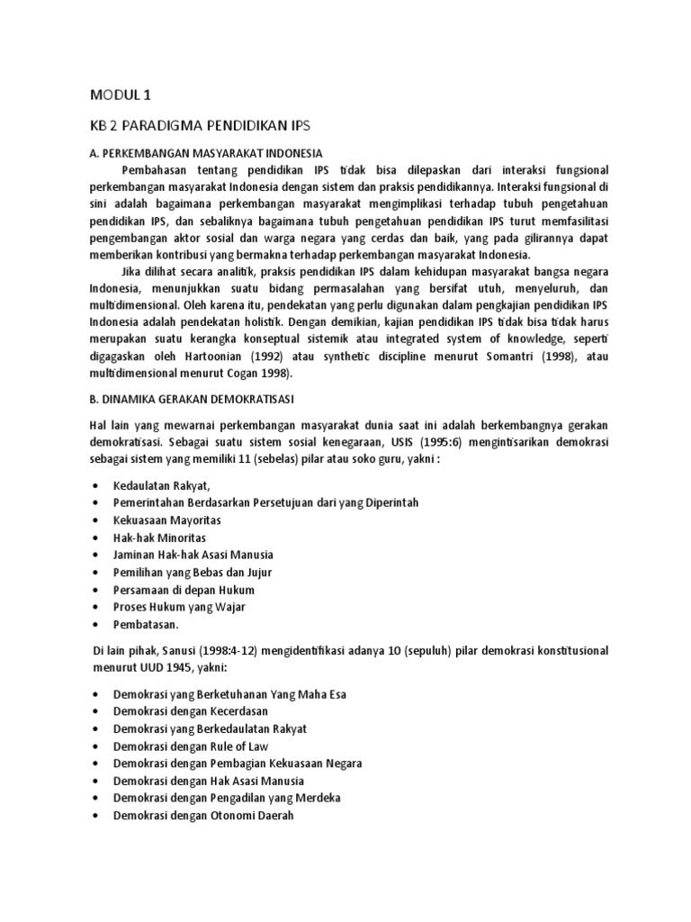 Pilar Pendidikan IPS di Indonesia | PDF