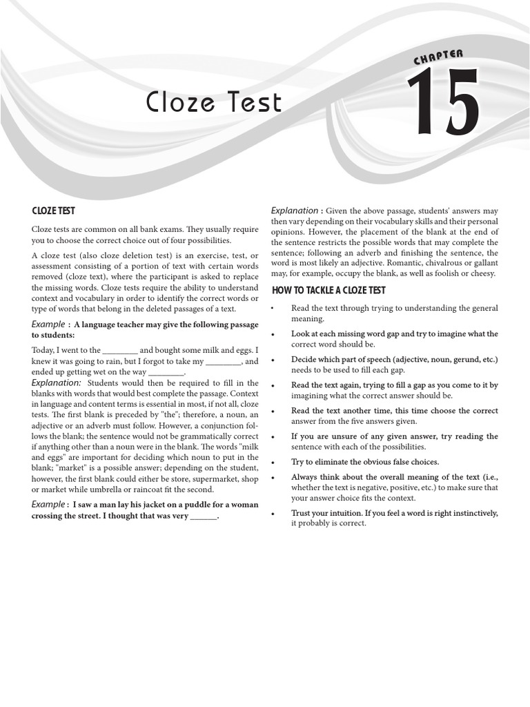 Cloze Test | PDF