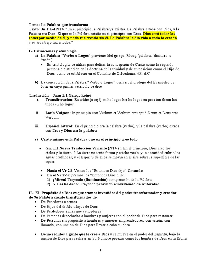 La Palabra Que Transforma | PDF | Biblia | Religión y creencia