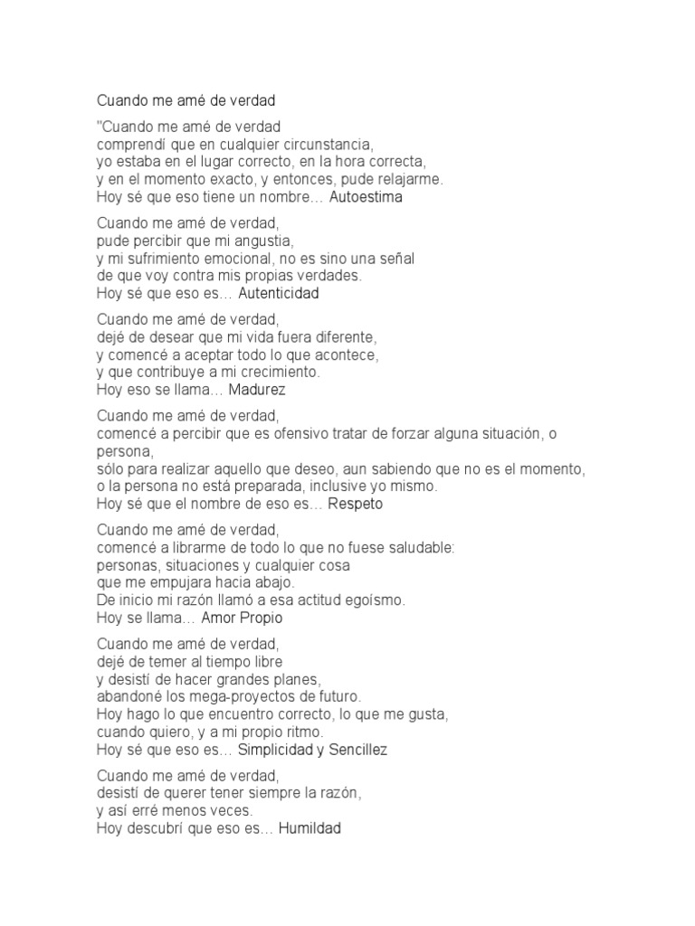 Cuando Me Amé de Verdad - Chaplin | PDF