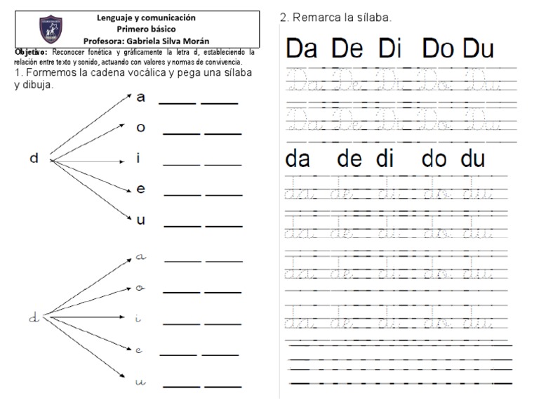Silabas Da de Di Do Du | PDF