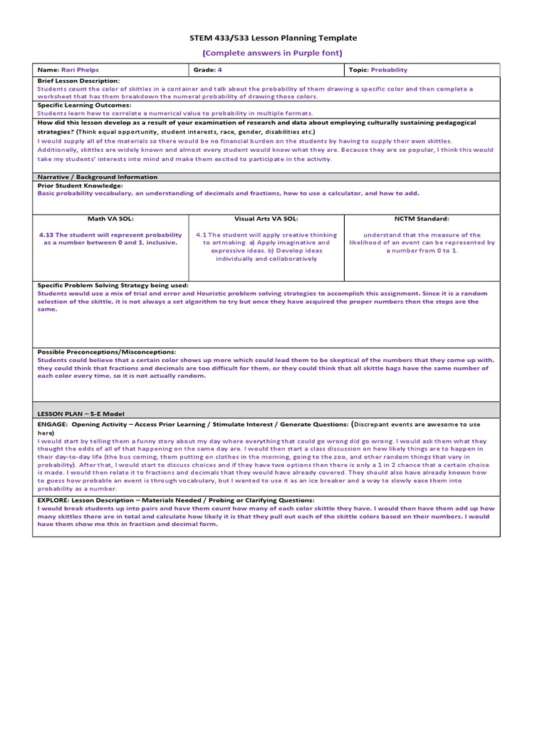 5e Lesson Plan | Download Free PDF | Learning | Numbers