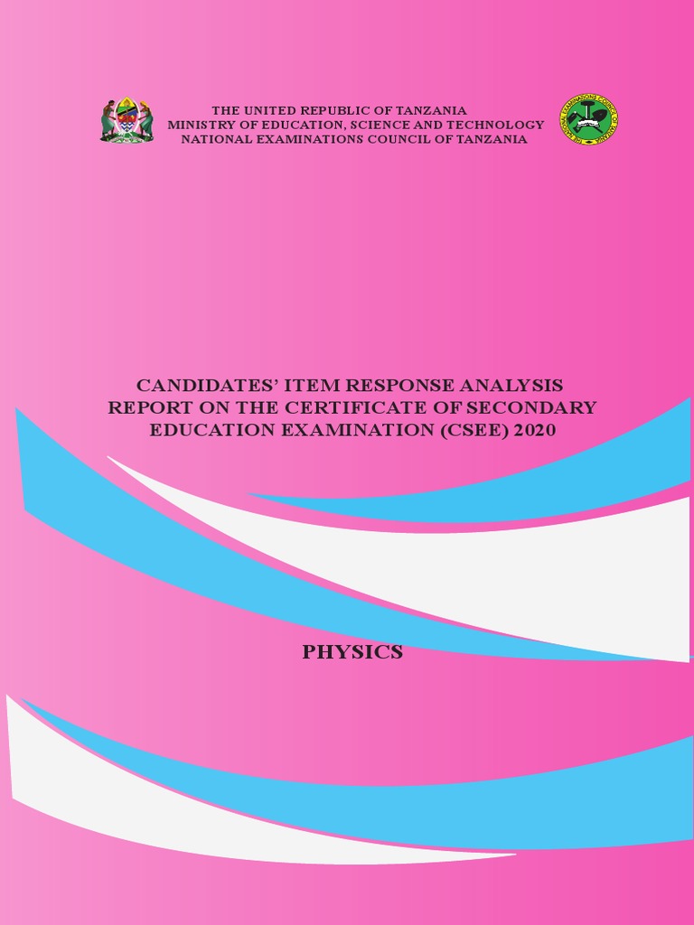 Candidates' Item Response Analysis Report On The Certificate of ...