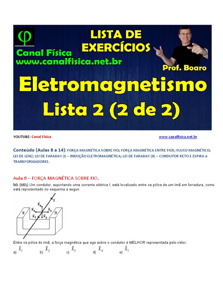 Eletromagnetismo Lista 2 | PDF | Transformador | Magnetismo