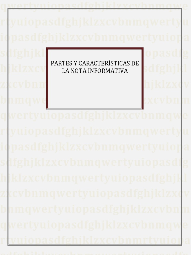 Partes y Características de La Nota Informativa | PDF