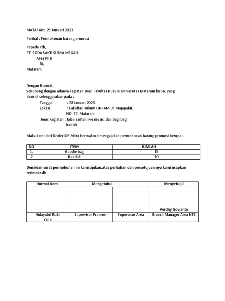 Proposal Hadiah | PDF
