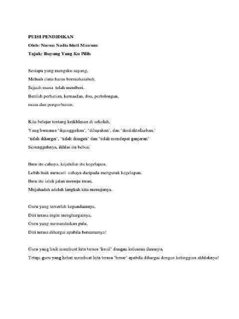 Puisi Pendidikan | PDF