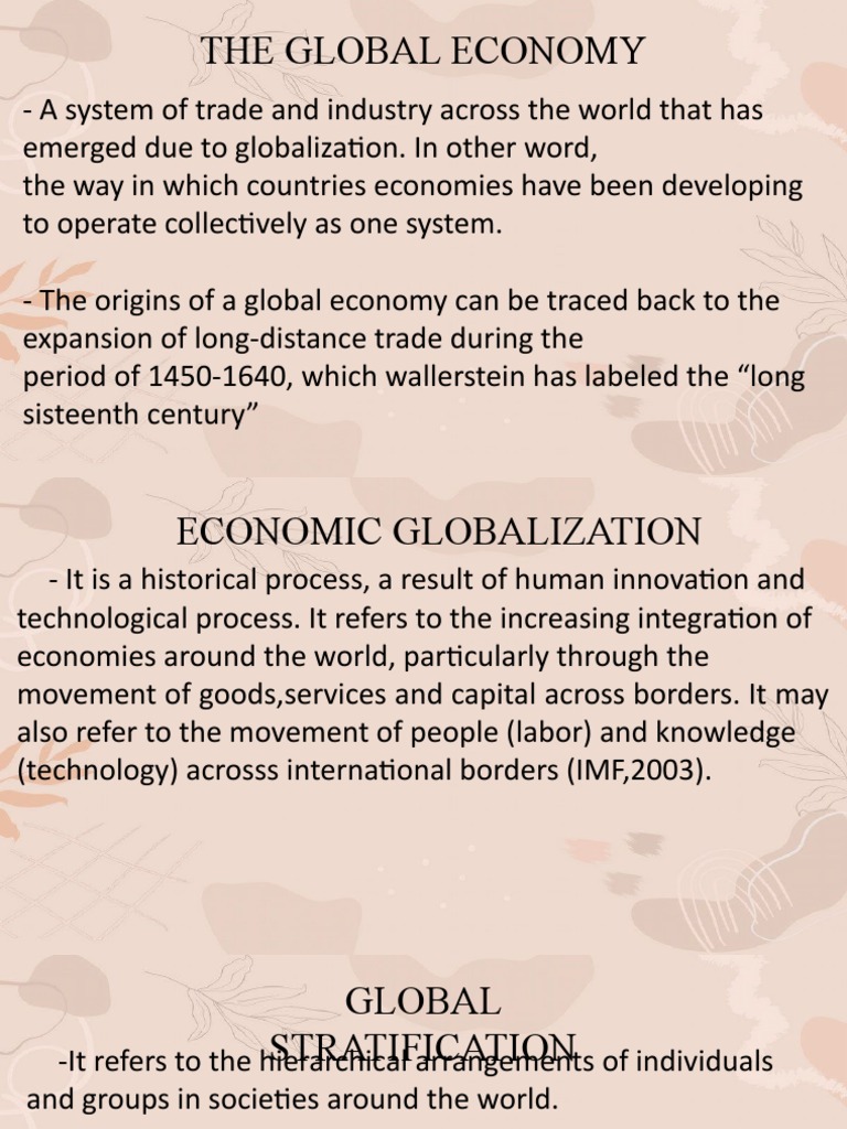Ge 104 Global Economy | PDF | World Systems Theory | Globalization