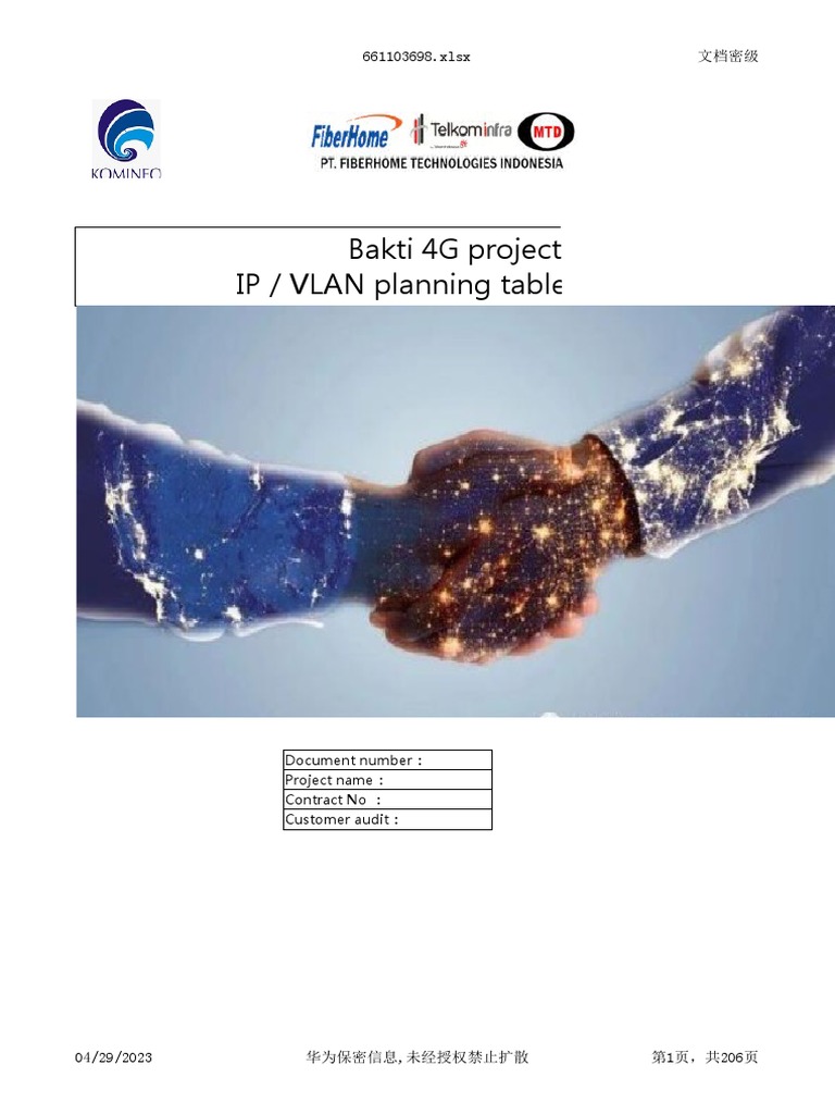 Bakti 4G project IP / VLAN planning table（V1.0）: 661103698.xlsx 文档密级 | Download Free PDF ...