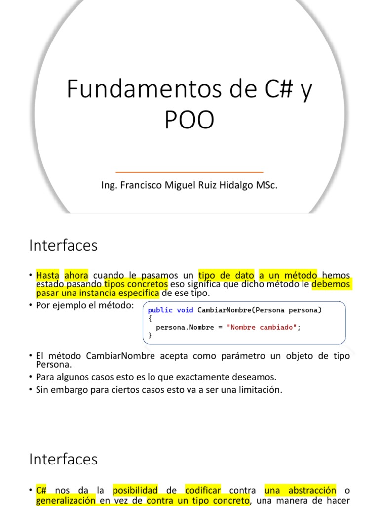 06 Fundamentos C# POO Interfaces | PDF