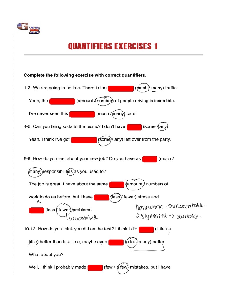 Quantifiers Exercises 1 - GrammarBank | PDF | Career & Growth
