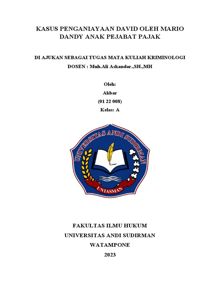 Kasus Penganiayaan David Oleh Mario Dandy Anak Pejabat Pajak | PDF