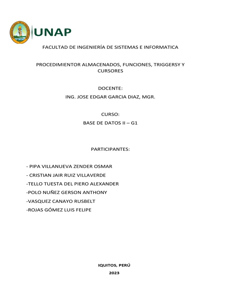Procedimientos y Funciones SQL | PDF