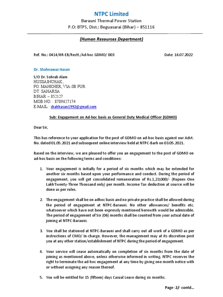 Dr. Shahnawaz Letter of Intent | PDF | Government