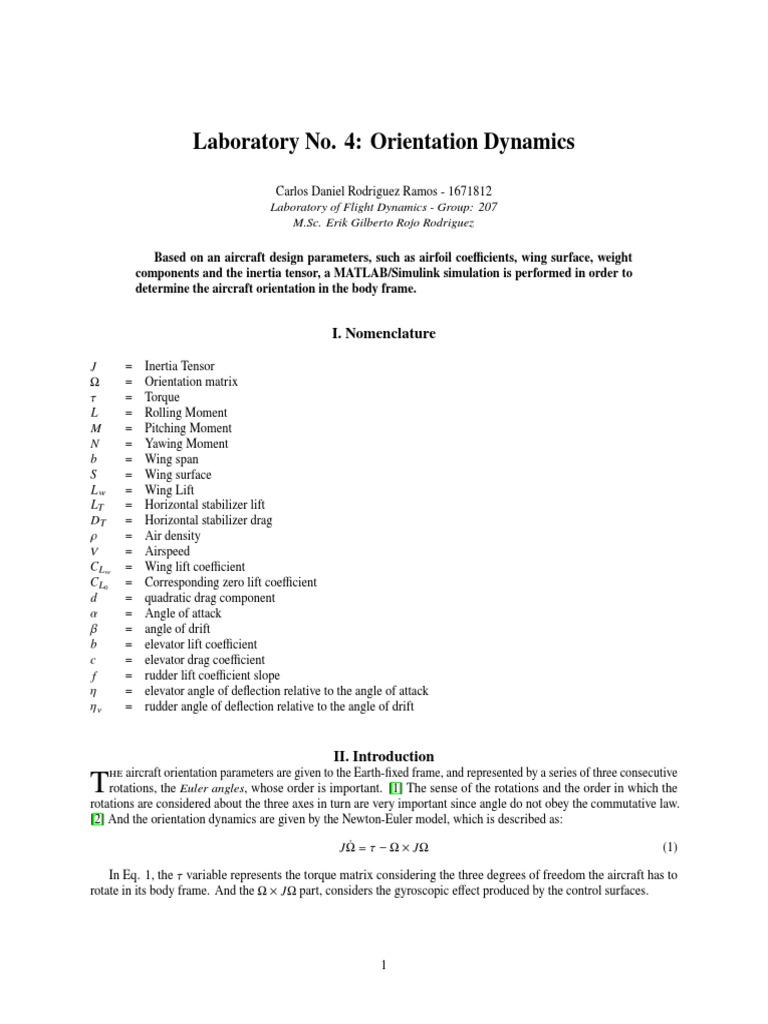 FD Lab4 | PDF | Flight Dynamics (Fixed Wing Aircraft) | Lift (Force)
