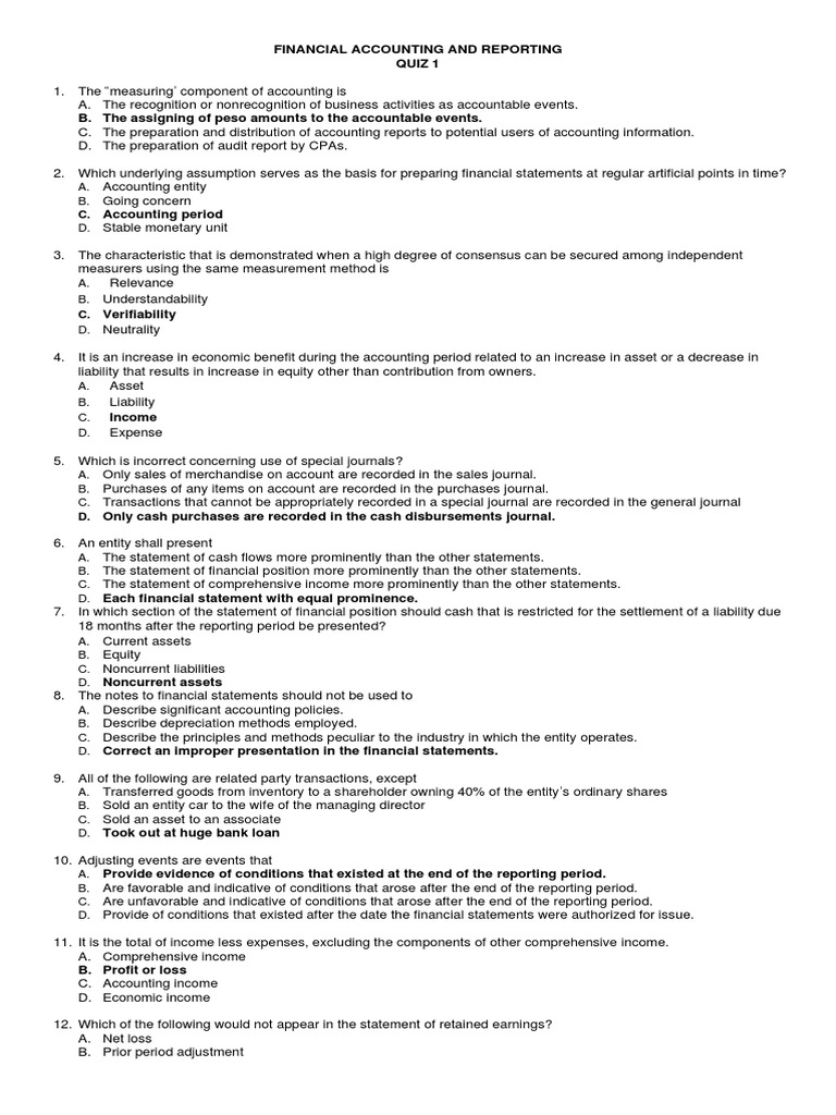 Far Review Quiz 1 | PDF
