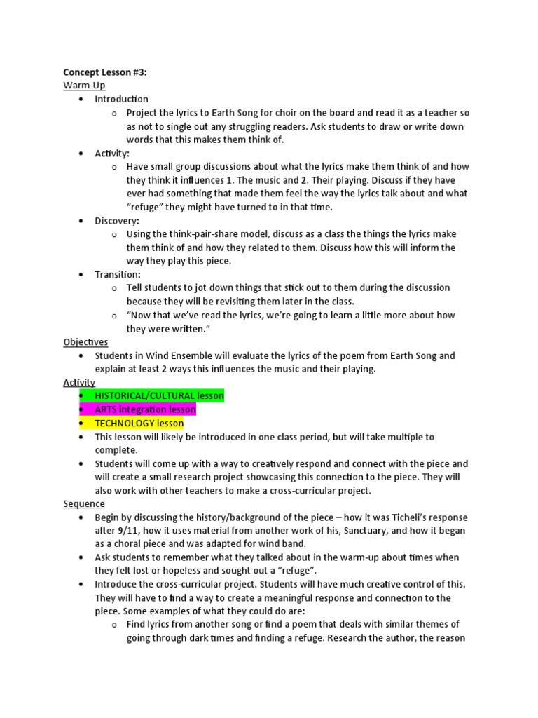 Cross-Curricular Lesson Example | PDF | Behavior Modification | Communication