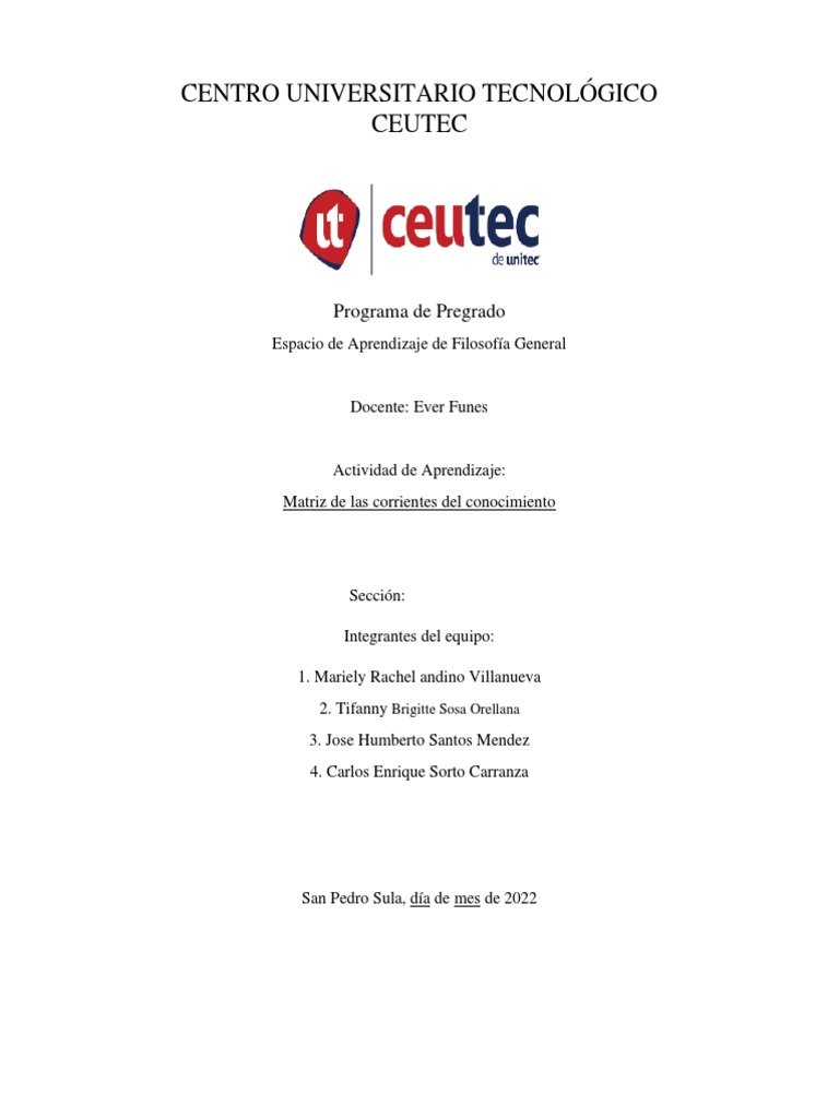 Centro Universitario Tecnológico Ceutec: Programa de Pregrado | PDF ...