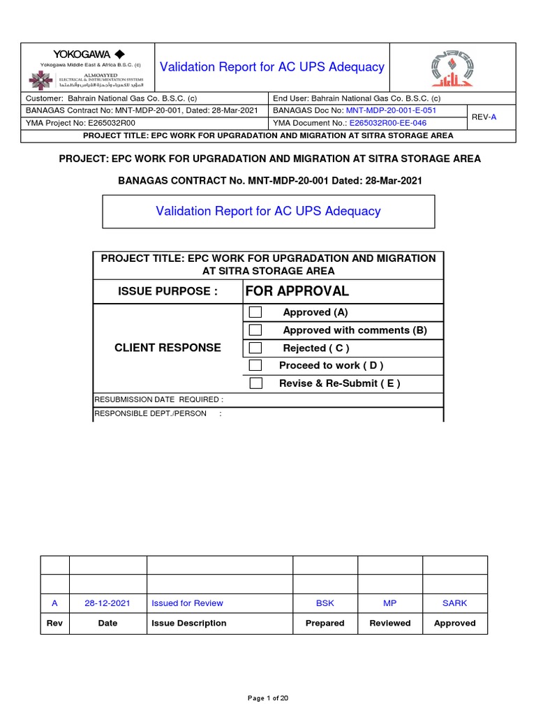 Validation Report For Ac Ups Adequacy | PDF | Mains Electricity | Alternating Current