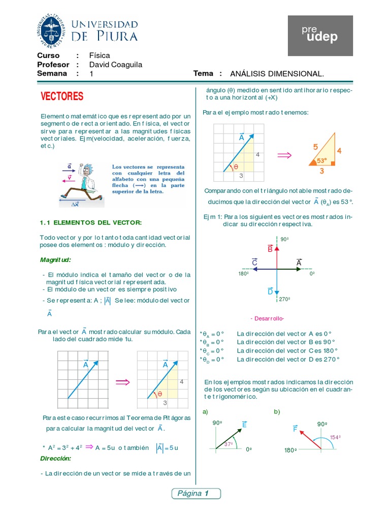 Separata Vectores | PDF | Vector Euclidiano | Geometría euclidiana