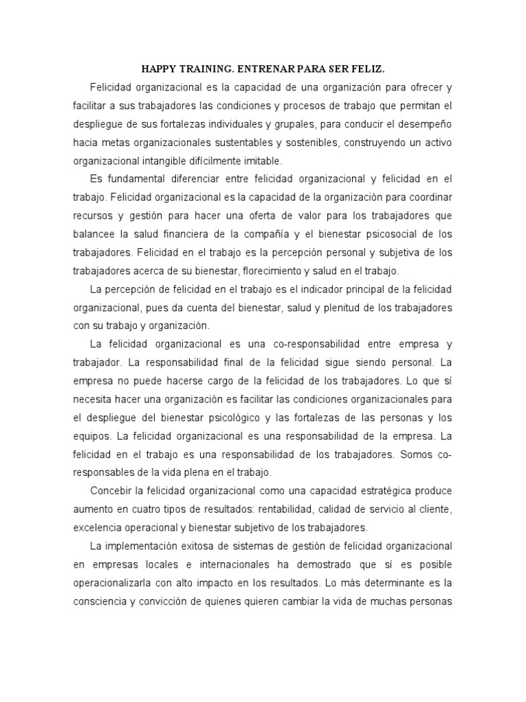 Happy Training | PDF | Felicidad | Bienestar