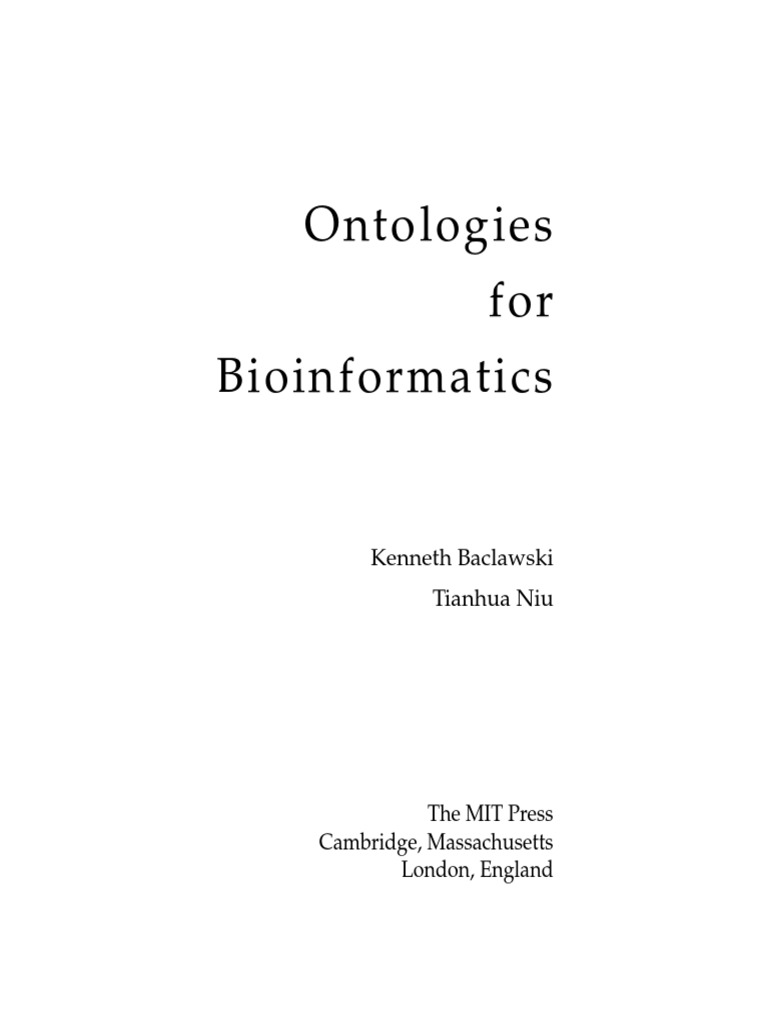 Ontologies For Bioinformatics Unknown | PDF | Xml | Bioinformatics