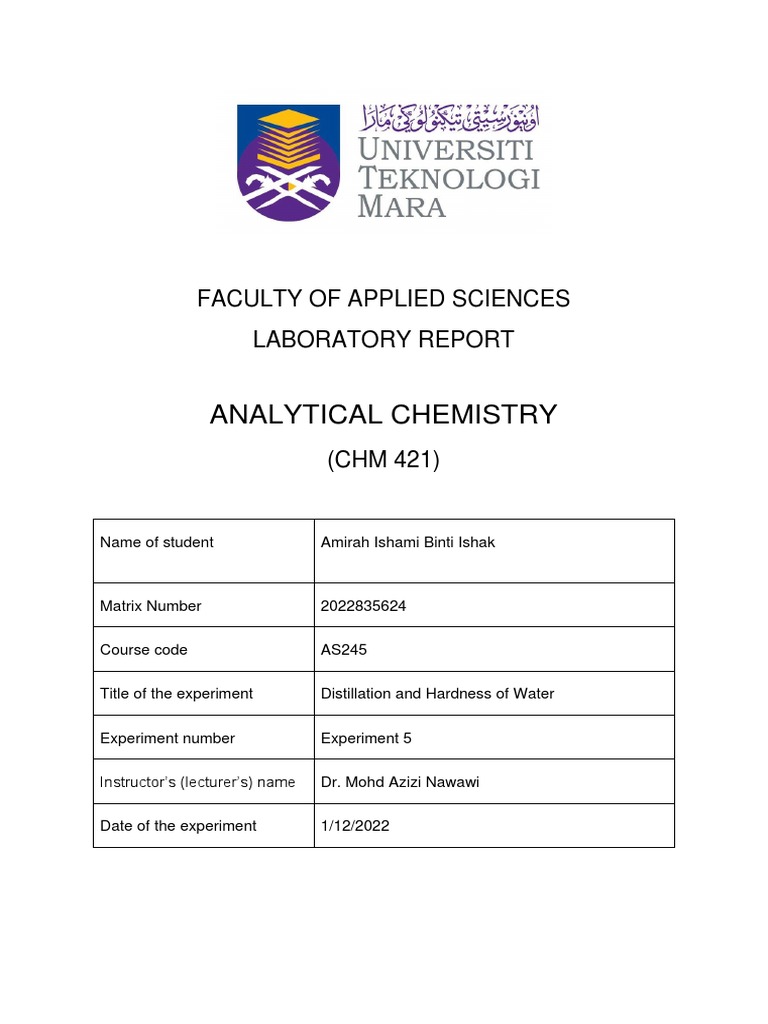CHM 421 - Exp3 | PDF | Mole (Unit) | Chemistry