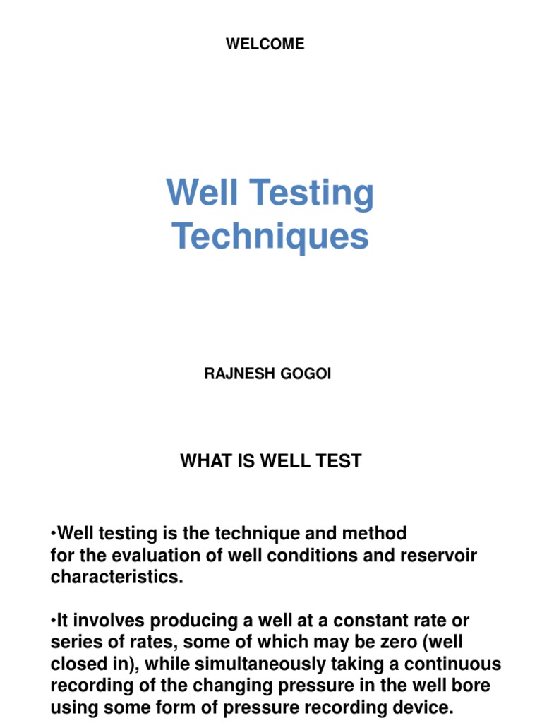 well test techniques - presentation | PDF | Permeability (Earth ...
