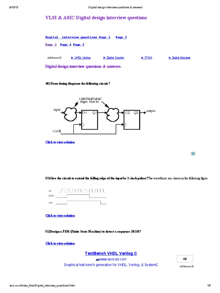 Digital Interview Questions | PDF | Logic Gate | Cpu Cache