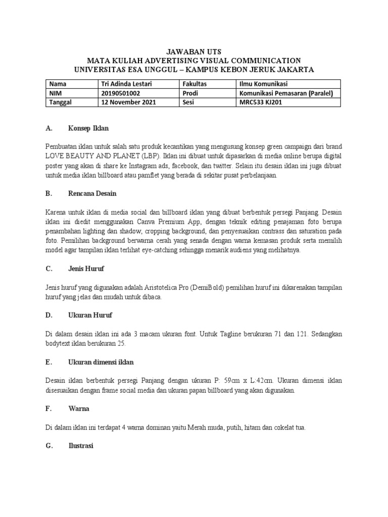 Tri Adinda Lestari (20190501002) | PDF