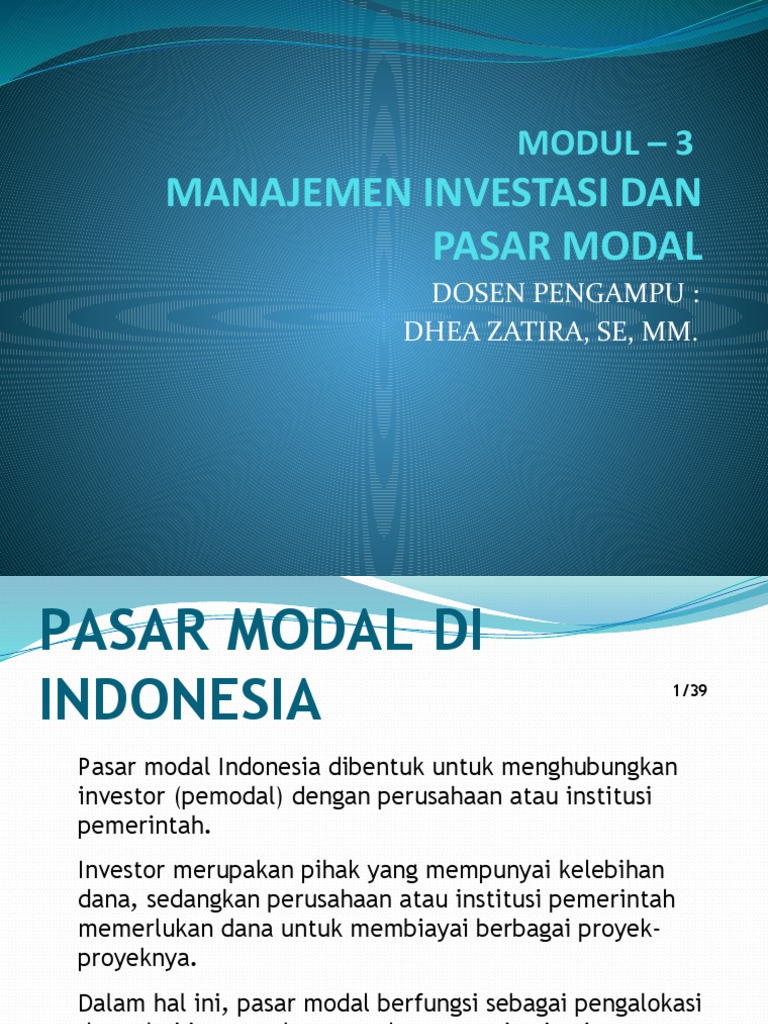 Ppt-Mnj-Investasi - 3 | PDF