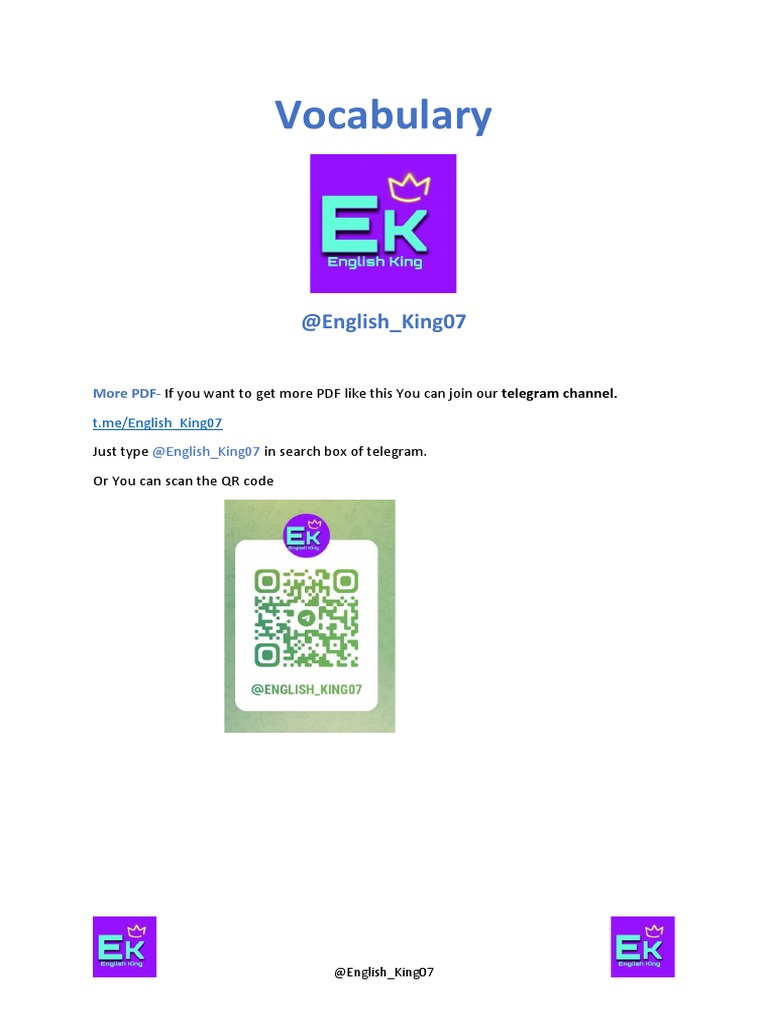 Vocabulary: @english - King07 | PDF