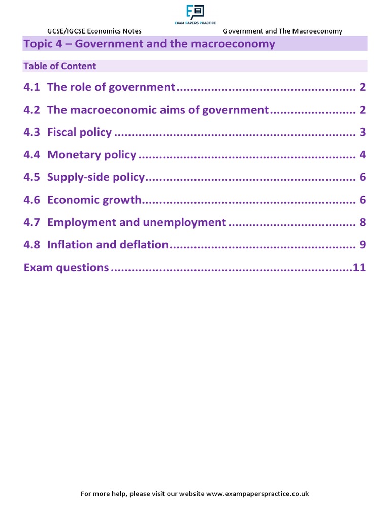 Government's Macroeconomic Aims Explained | PDF | Cost Of Living | Taxes