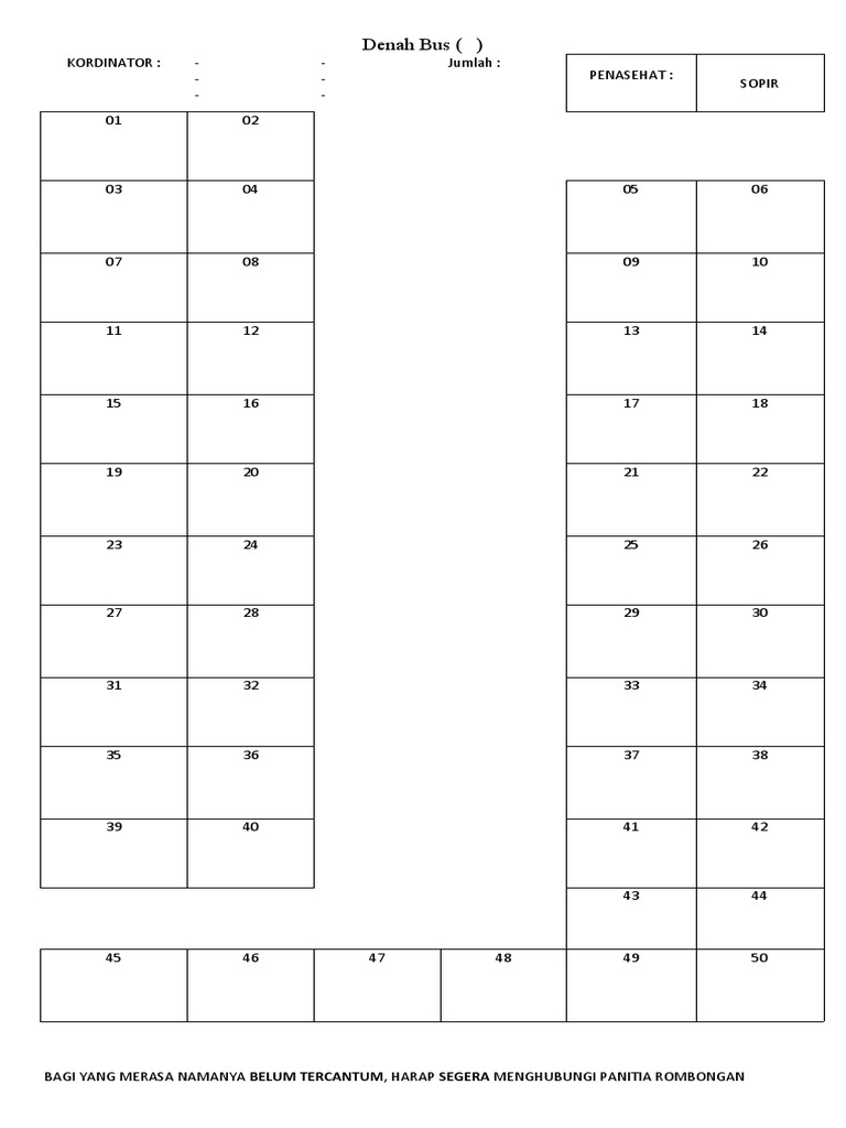 DENAH BUS Set 2-2 Isi 50 | PDF