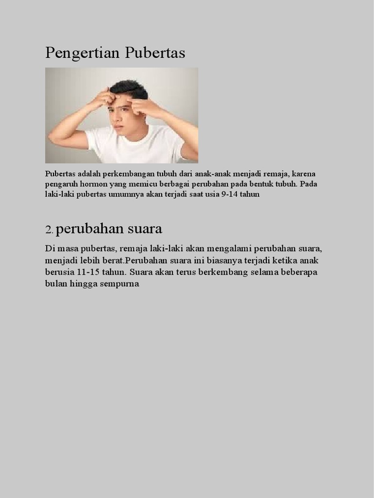 Pengertian dan Ciri-ciri Pubertas pada Remaja Laki-laki | PDF