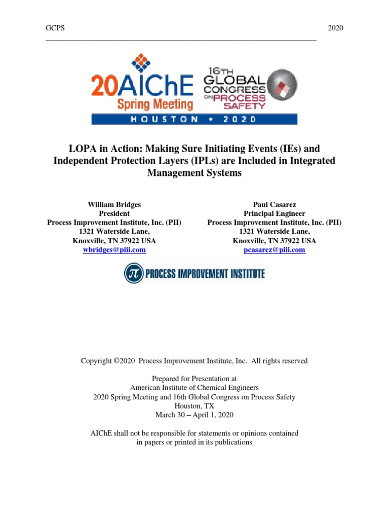 Lopa in Action: Making Sure Initiating Events (Ies) and Independent ...