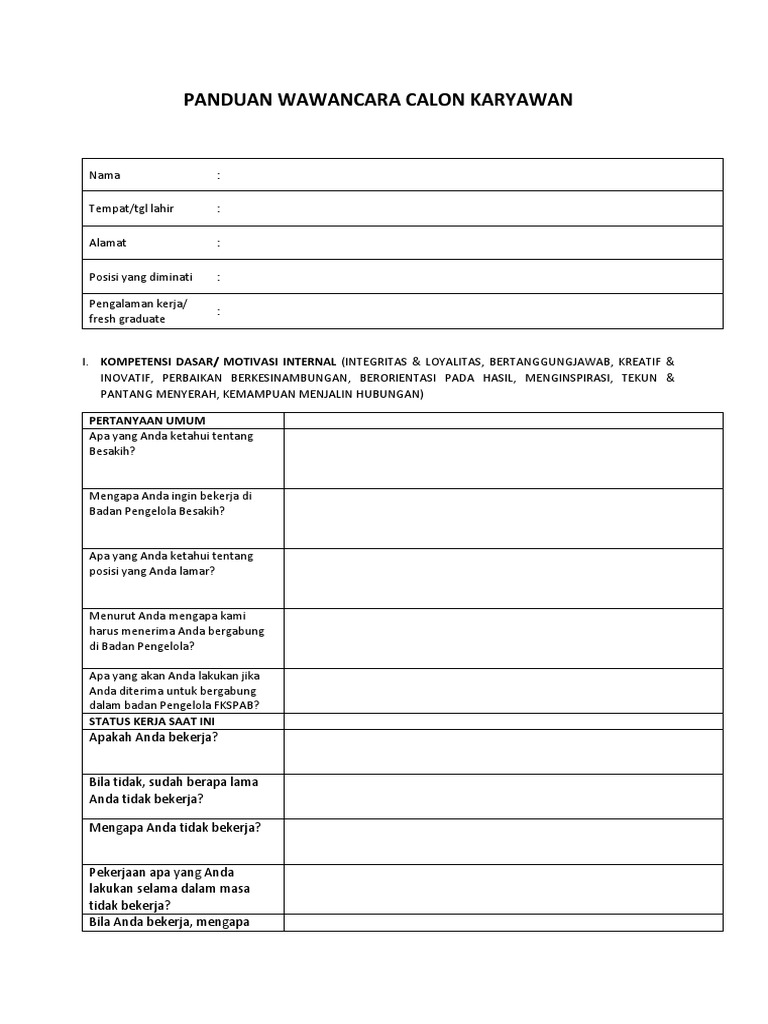 Panduan Interview | PDF