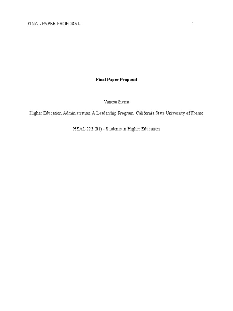 Final Paper Proposal | PDF