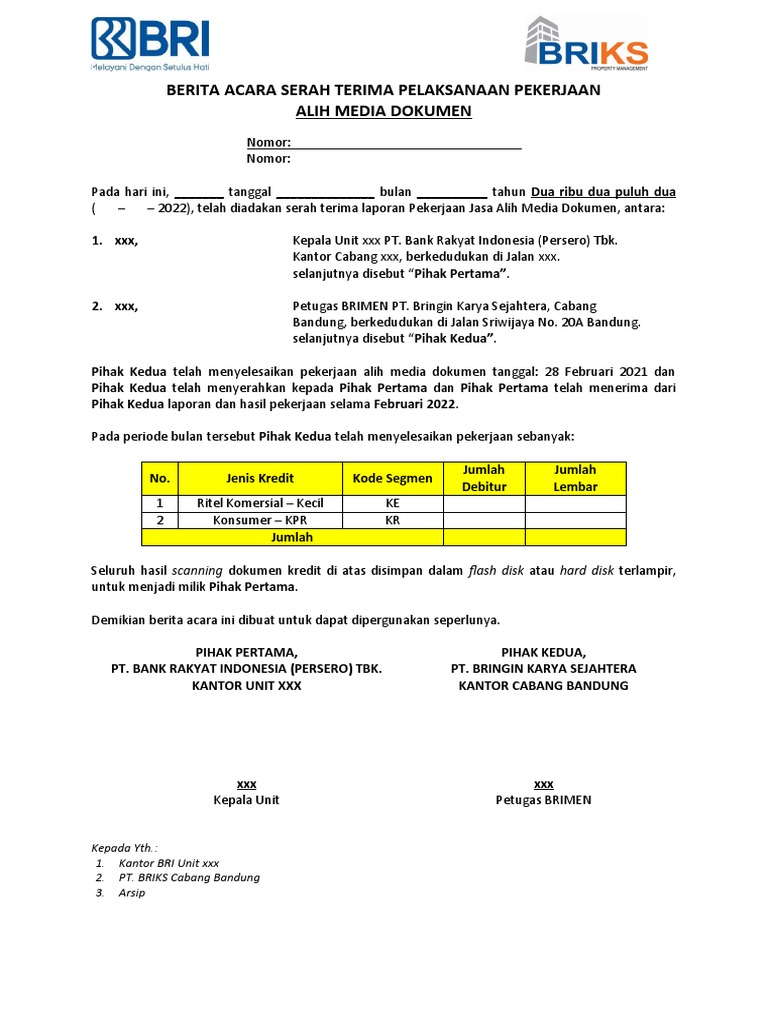 Template Bast | PDF | Bisnis | Hukum