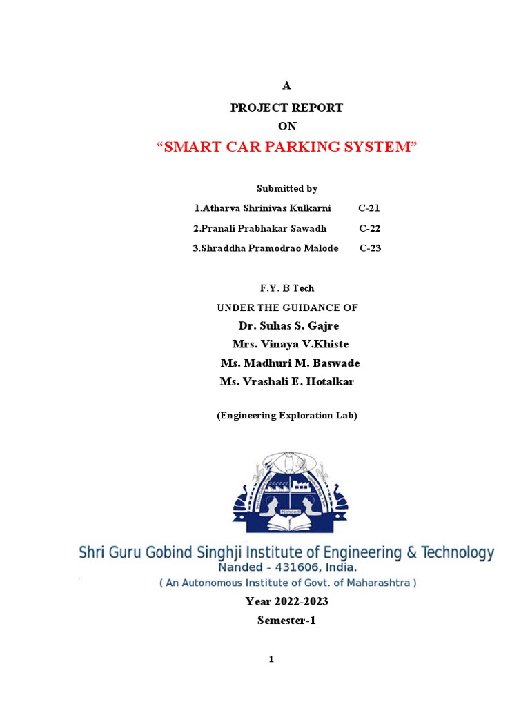 Final Report Group 6 | PDF | Parking | Parking Lot