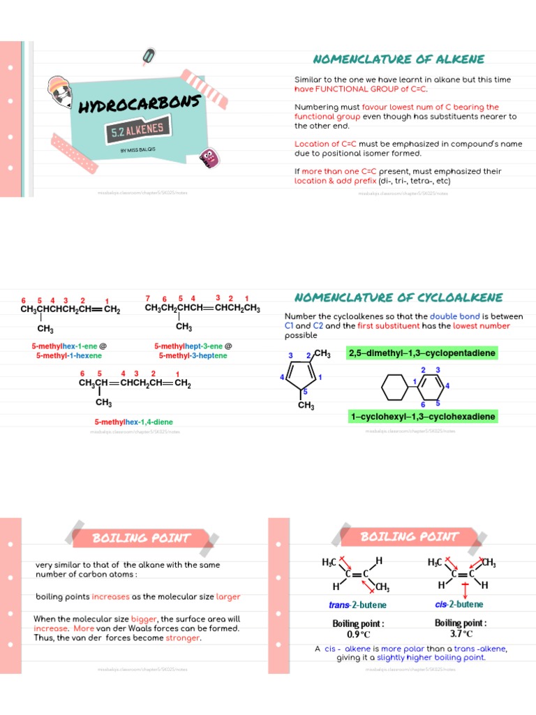 5.2 Alkene 2 | PDF | Alkene | Molecules