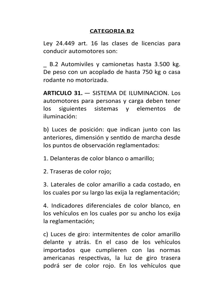 CATEGORIA-B2 Licencias de Conducir Buenos Aires | PDF | Vehículo de motor | Vehículos terrestres