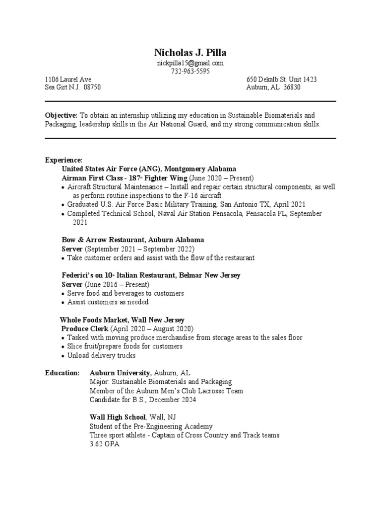 Nick Pilla Resume | PDF