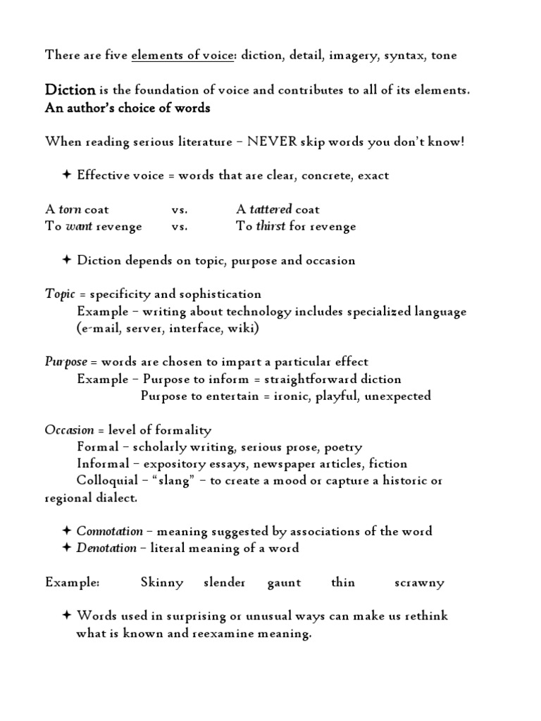 Elements of Voice in Writing | PDF | Mental Image | Sentence (Linguistics)